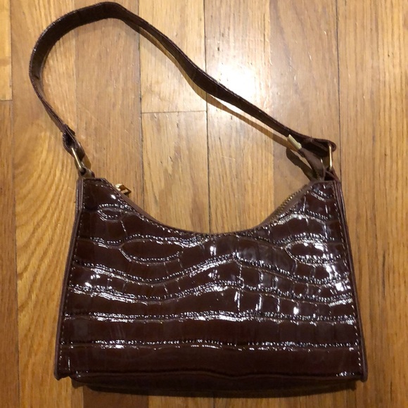 Bags | Bogo Chocolate Brown Crocodile Style Bag | Poshmark